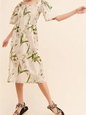 Lisa Says Gah | Dresses | Lisa Says Gah Smocked Squareneck Floral Midi ...
